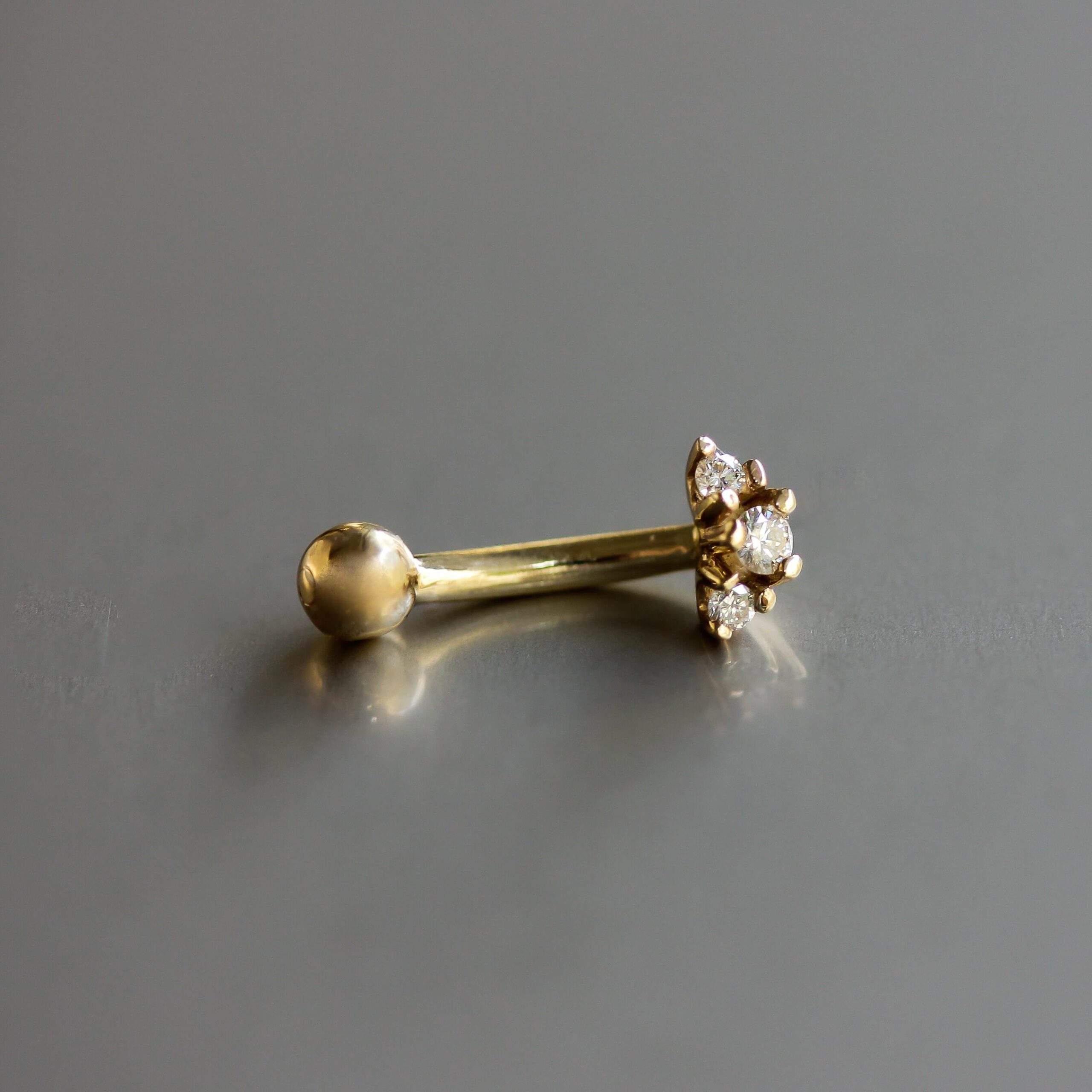 Mercury Rook Piercing Earring 14K Gold White Diamonds – She-Ra Jewelry ...